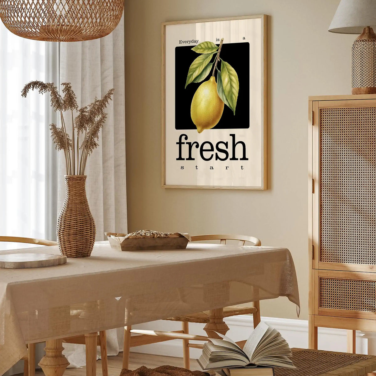 Fresh Start Lemon Poster | Impressão de Arte de Parede Inspiradora ...